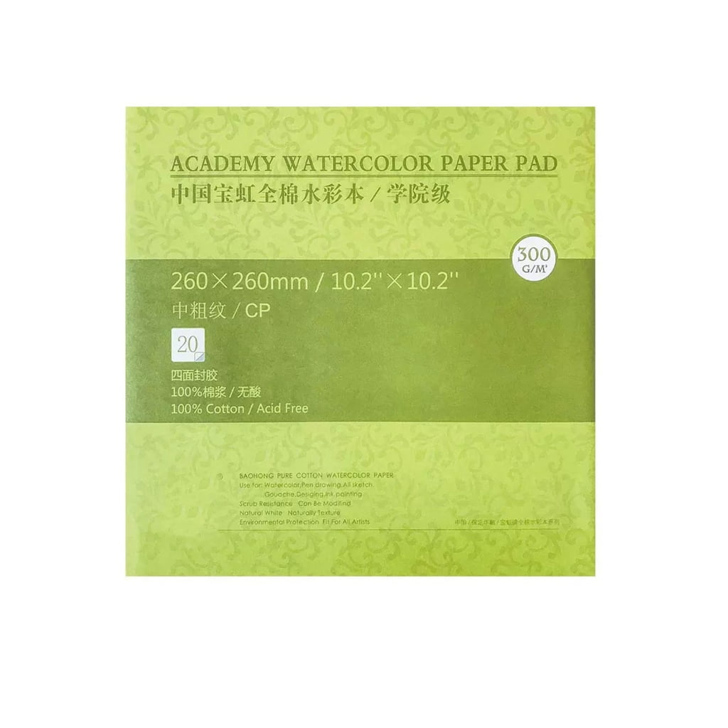 Multipurpose 300g Cotton Art Paper Pad 20 Sheets High Absorbency Acid ...
