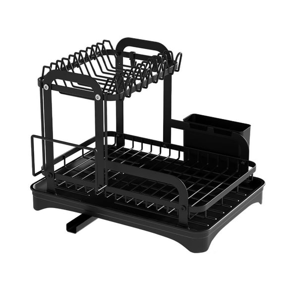 Multipurpose 360° Rotating Double Layer Kitchen Dish Drying Rack ...