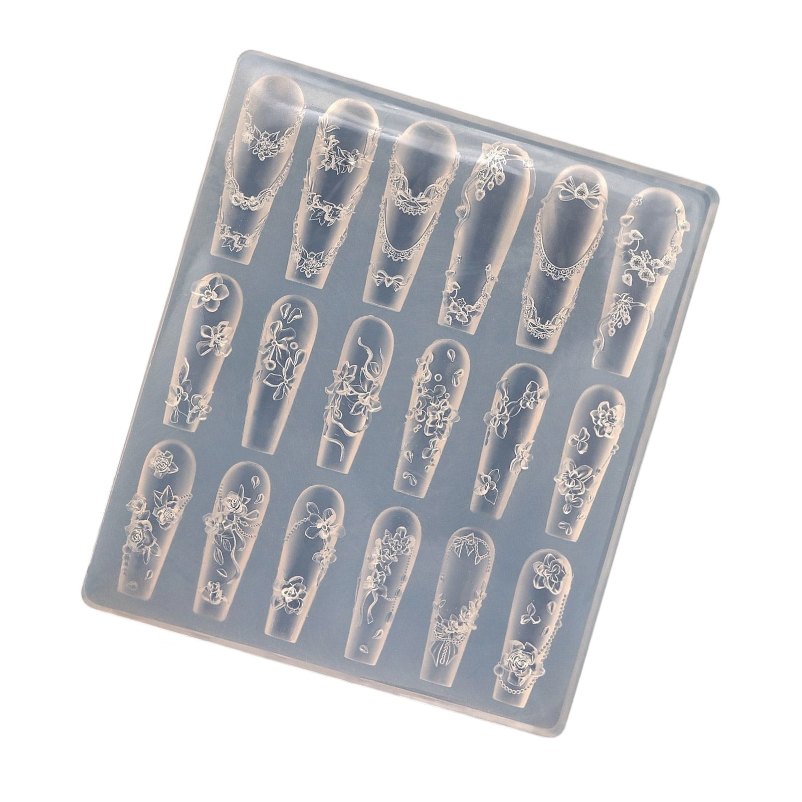 Multipurpose 3D Nails Art Carving Mould Templates with Butterfly and ...