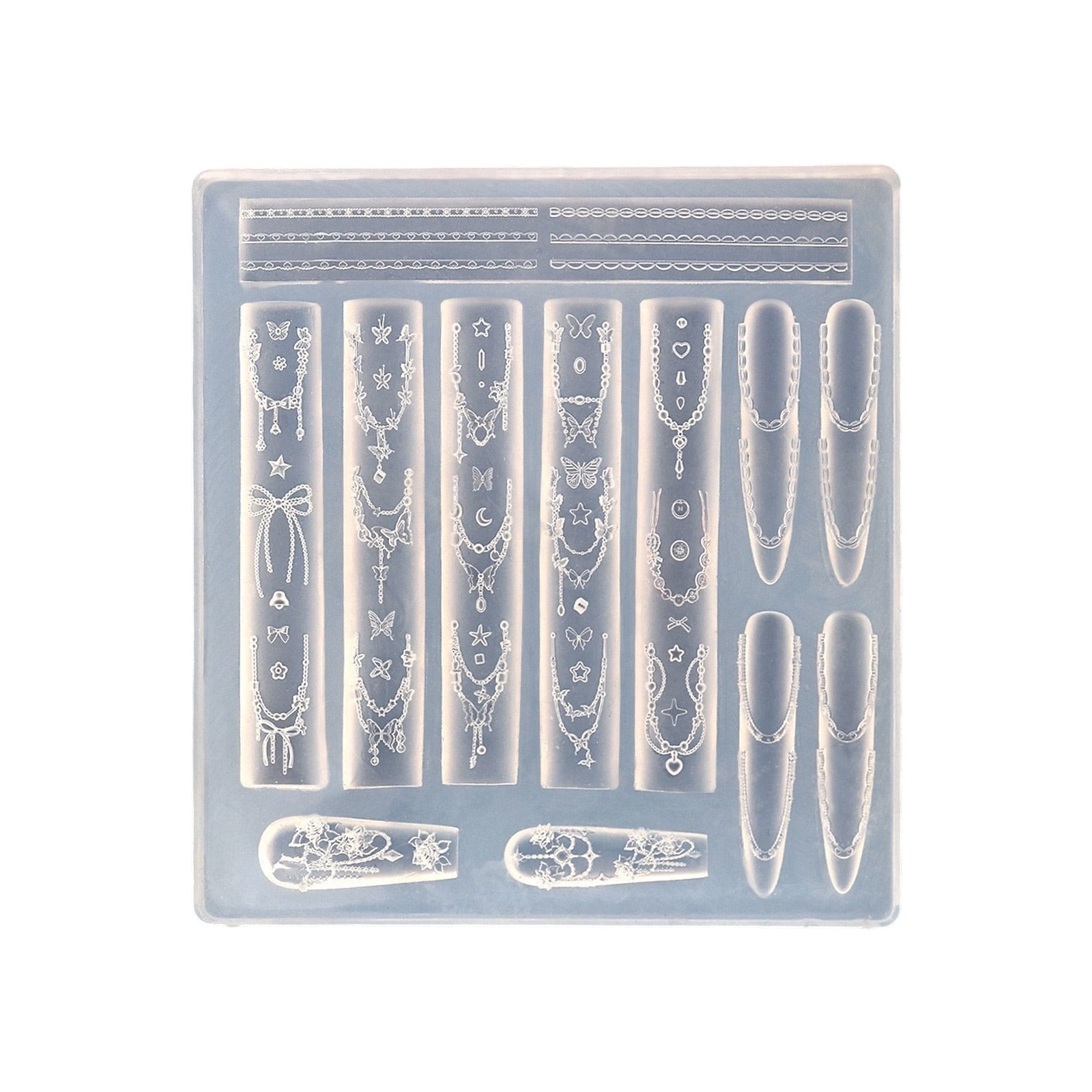 Multipurpose 3D Nails Art Carving Mould Templates with Butterfly and ...