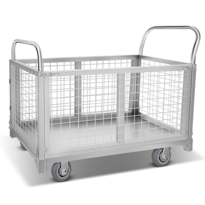 Multipurpose 4-in-1 Platform Cart, 2200lbs Load, Collapsible Cage Flat ...