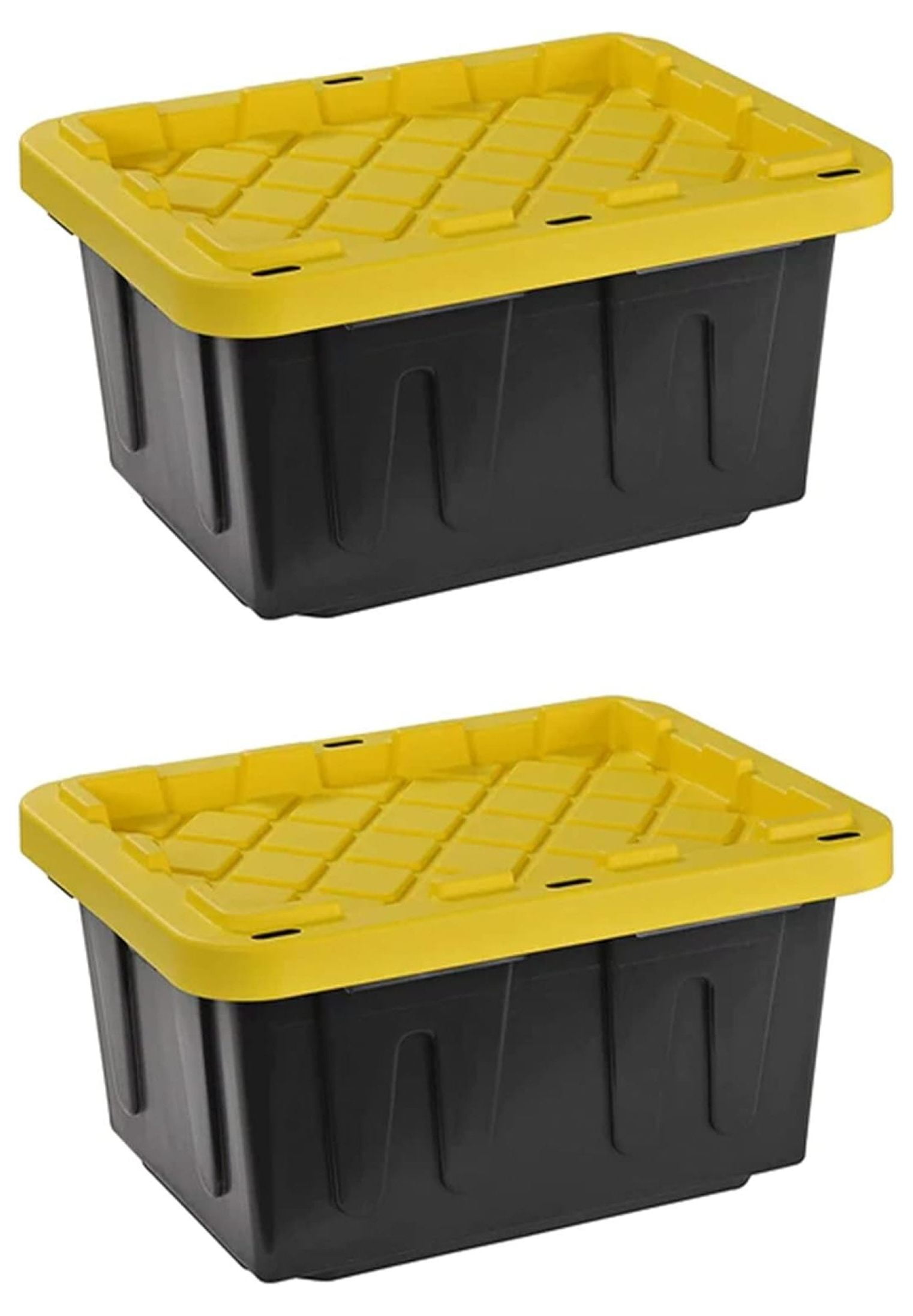 Multipurpose 5 Gallon Lockable Plastic Storage Tote with Secure Snap ...