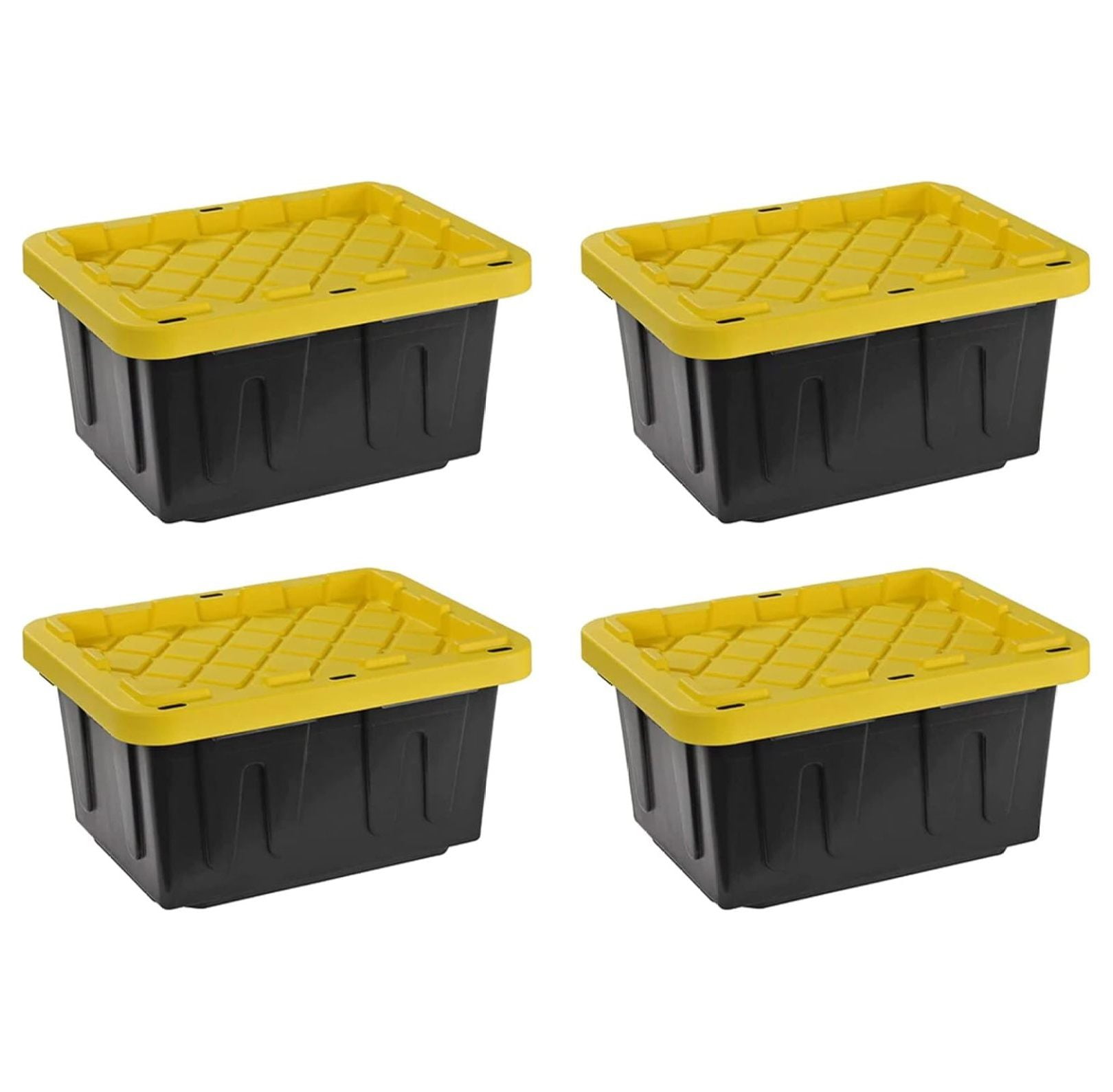 Multipurpose 5 Gallon Lockable Plastic Storage Tote with Secure Snap ...