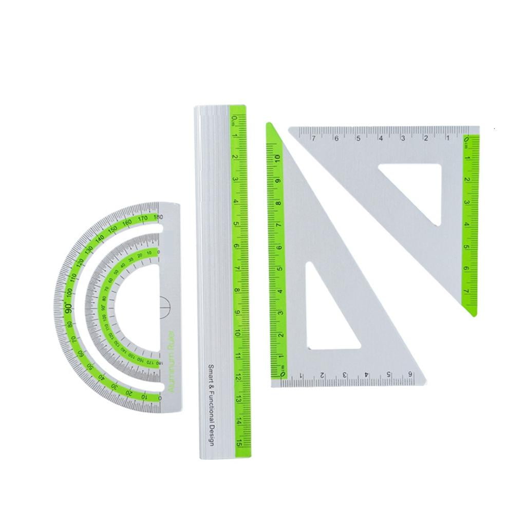 Multipurpose Aluminum Ruler Set Includes Straight Edges Protractor ...