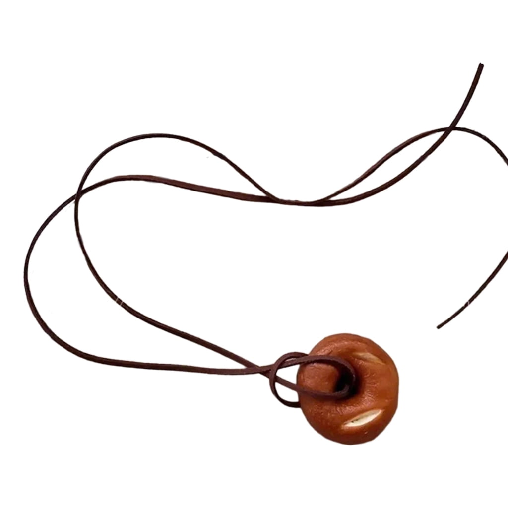 Multipurpose Artistics Bread Charm Necklace Featuring Wreath Bagel and ...