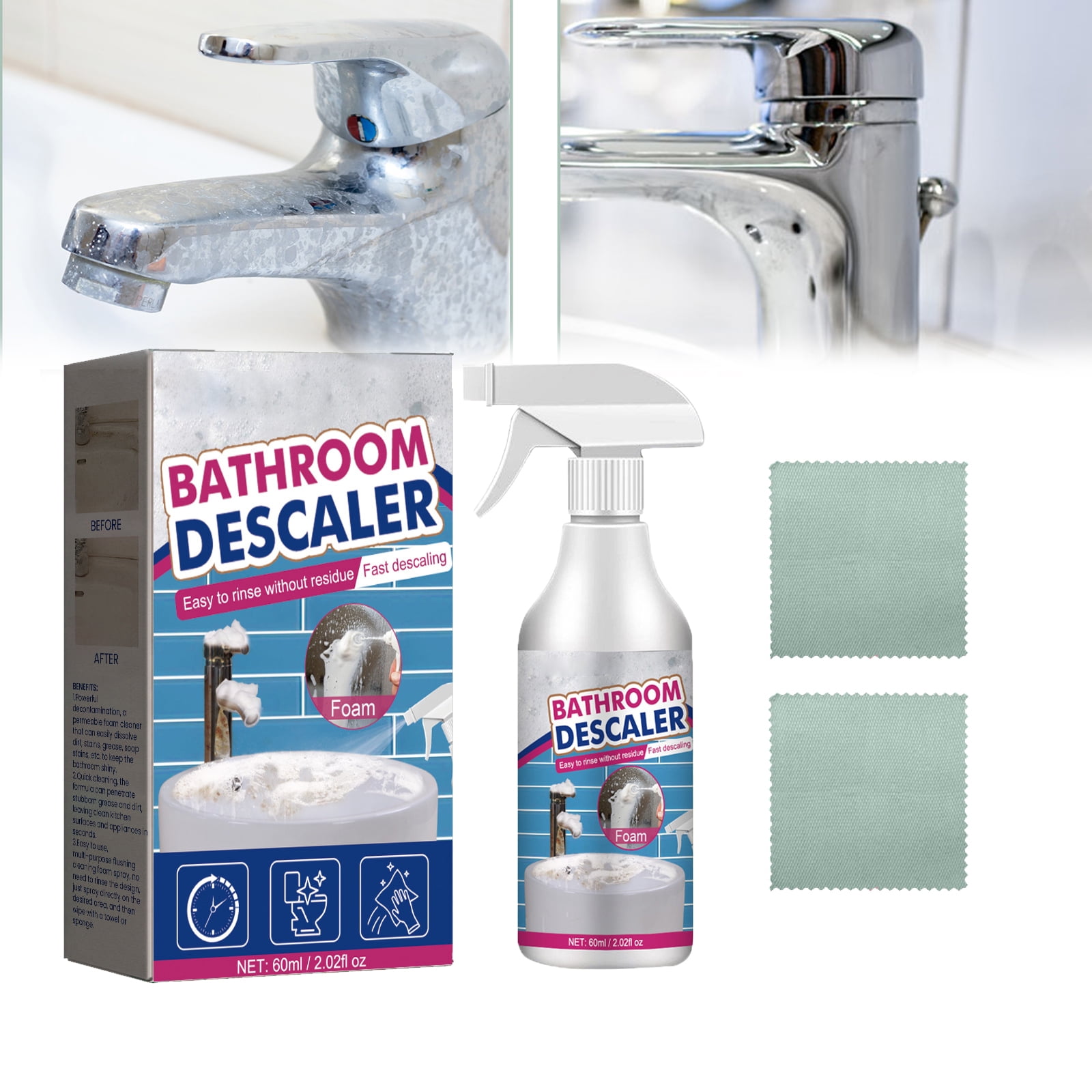 Multipurpose Bathroom Foam Cleaner, Powerful Descaling Cleaning Agent ...