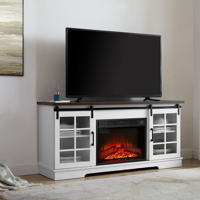 Multipurpose Charcoal Grey TV Stand with 23" Fireplace TV Up to 65 ...