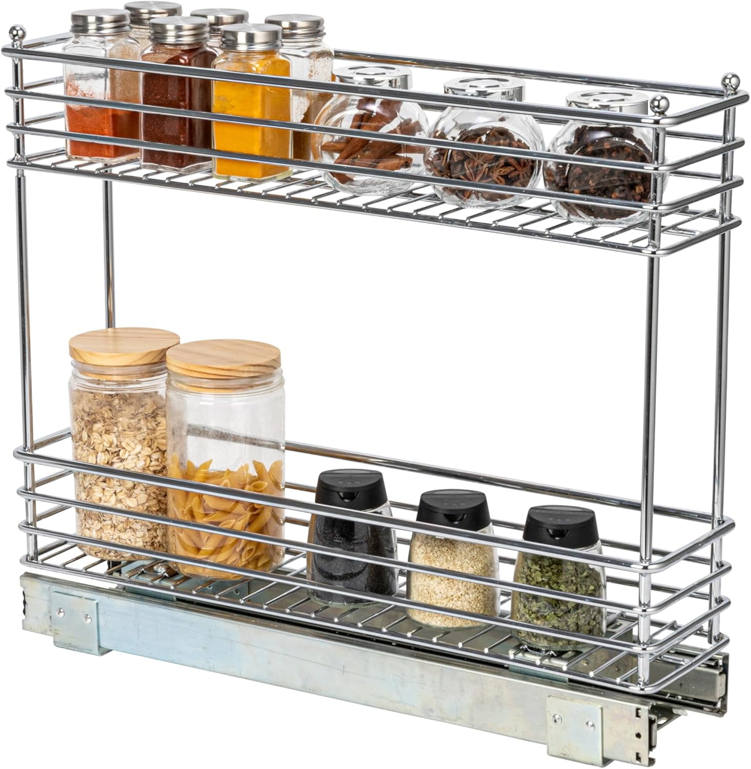 Multipurpose Chrome-Plated Steel Pull-Out/Slide-Out Storage Organizer ...