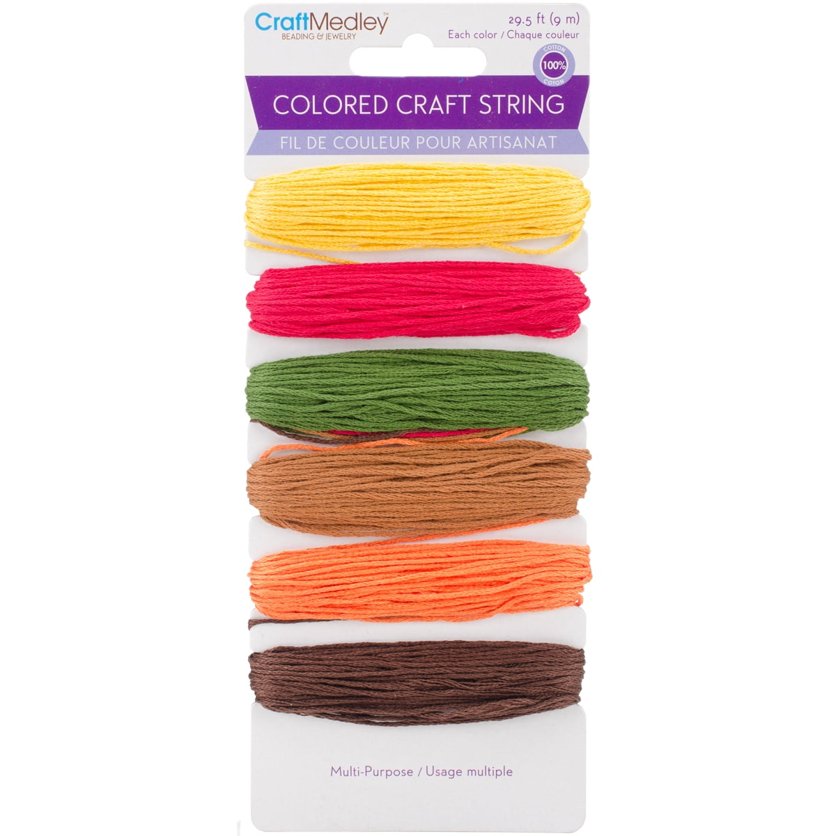 Multipurpose Colored Craft String 29.5'-Darks, Pk 6, Multicraft Imports ...