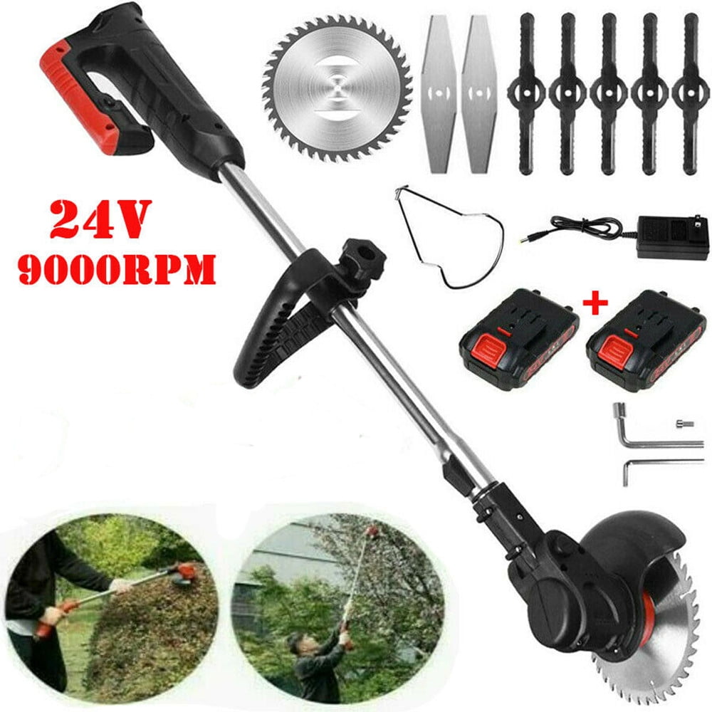24V Cordless Weed Eater, 3 Types Blades, Electric Grass Trimmer Lawn ...