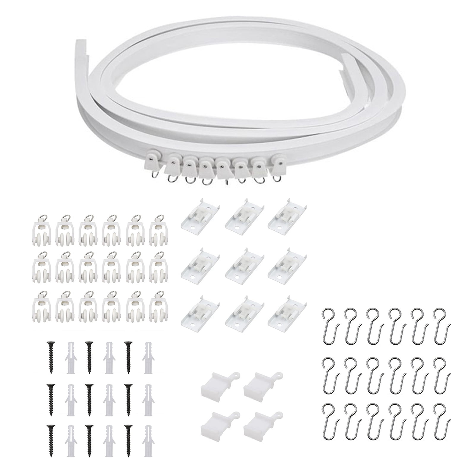 Multipurpose Curtain Track 3Meter White Bendable Ceiling Mount Rails ...