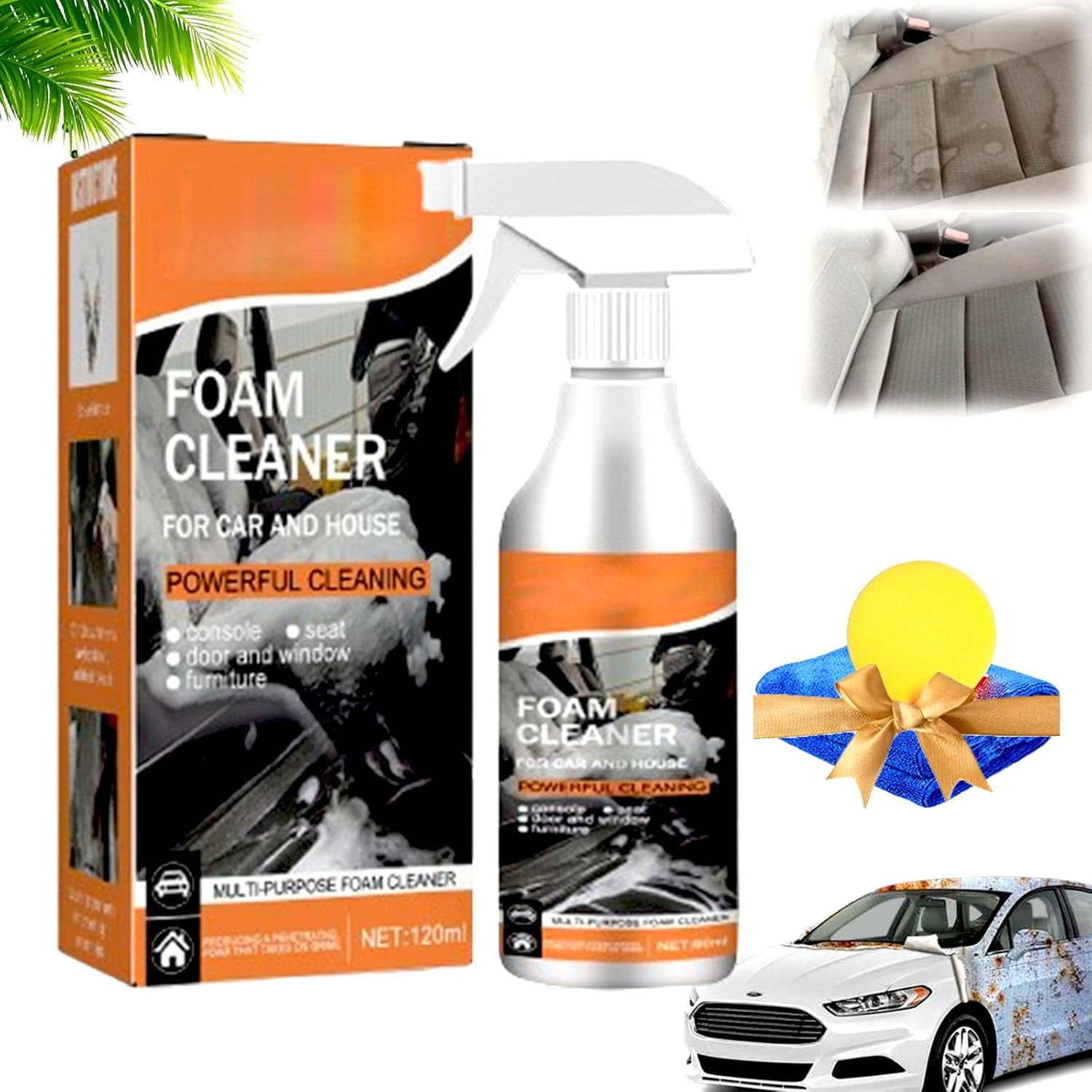Multipurpose Dense Foam Cleaner for Car and Household, Foam Cleaner for Car, Multi-purpose Foam ...