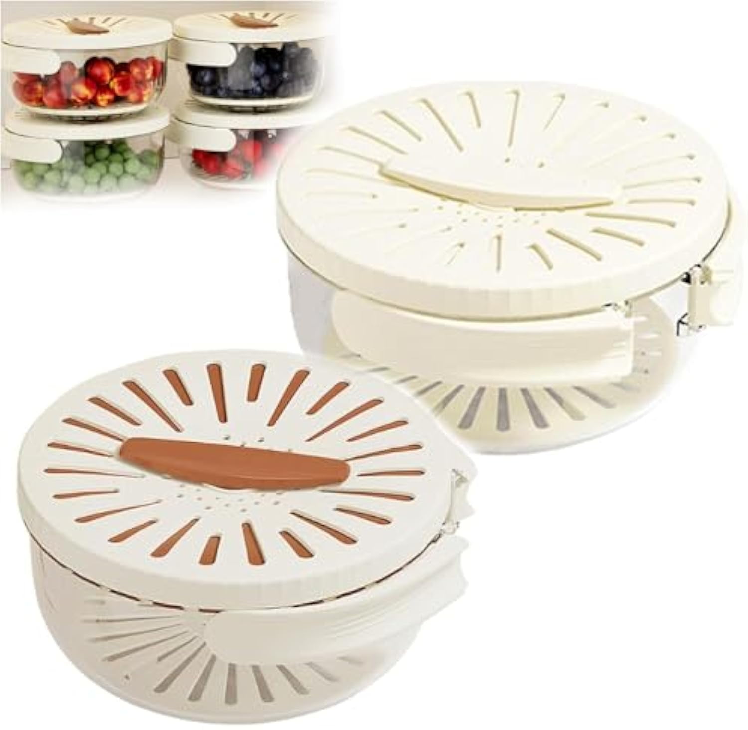 Multipurpose Drain Basket With Lid, 2 In 1 Fruit Drainer Container with ...