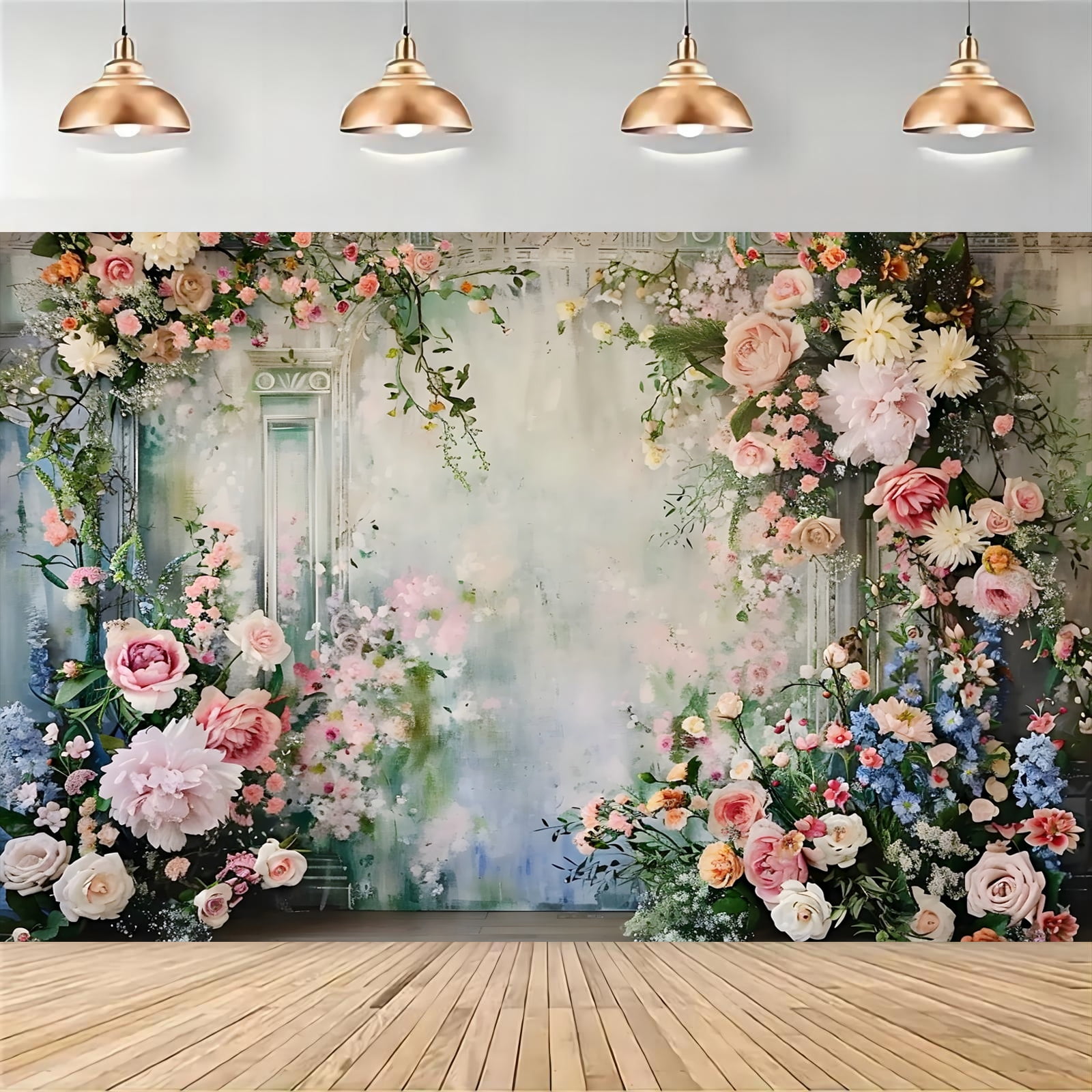 Multipurpose Floral Polyester Backdrop Banner Universal Fit, Ideal for ...