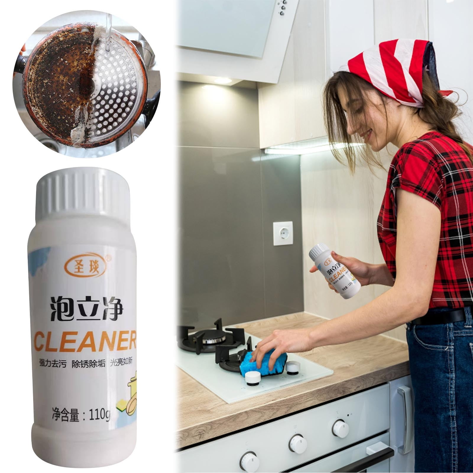 Multipurpose Foam Cleaner Powder | Heavy Duty Grease Remover | Rust Stain Eliminator | For ...