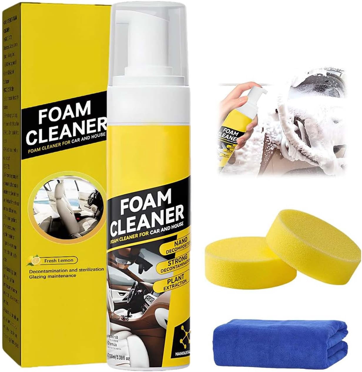 Multipurpose Foam Cleaner Spray, 2025 New Multi-Functional Car Magic ...