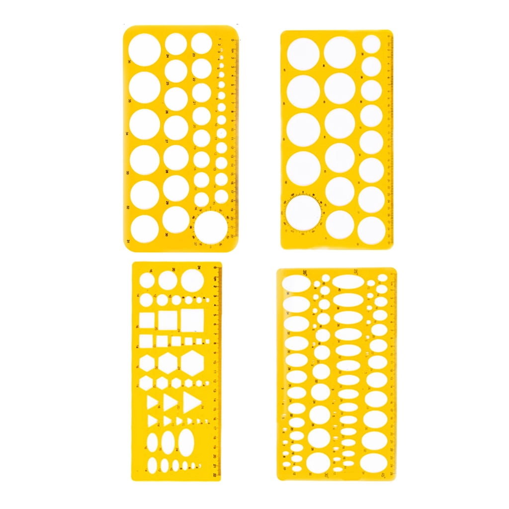 Multipurpose Geometry Stencils Circle Drawing Template Ruler Geometric ...