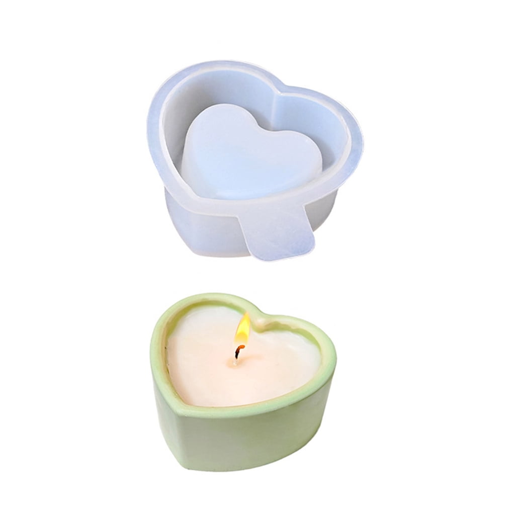 Multipurpose Heart Shaped Silicone Mould Concrete Plaster Crafting ...