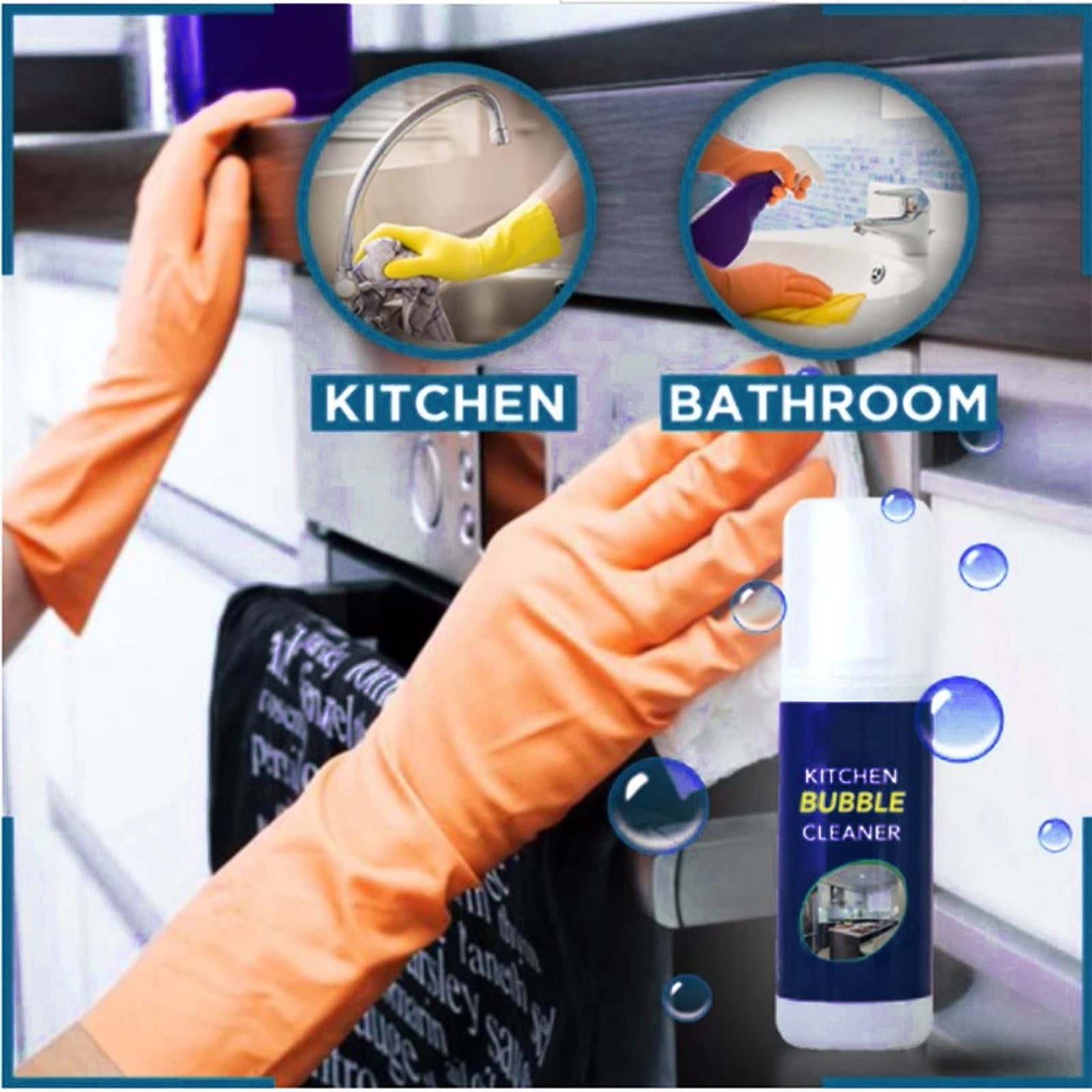 Multipurpose Kitchen Bubble Cleaner Foam Spray Effortless Grease ...