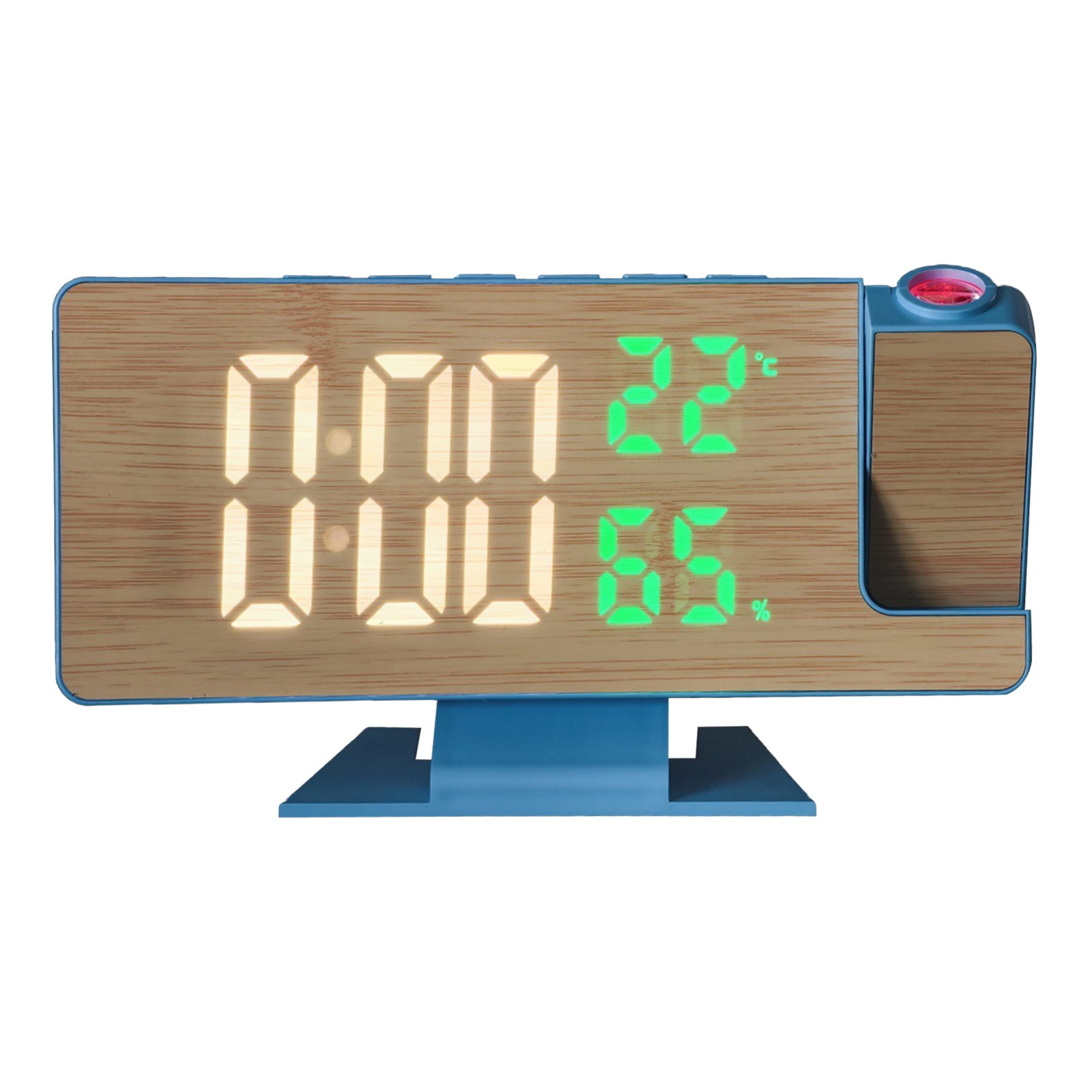 Multipurpose LED Desk Alarm Clock with Clear Projection Humidity and ...