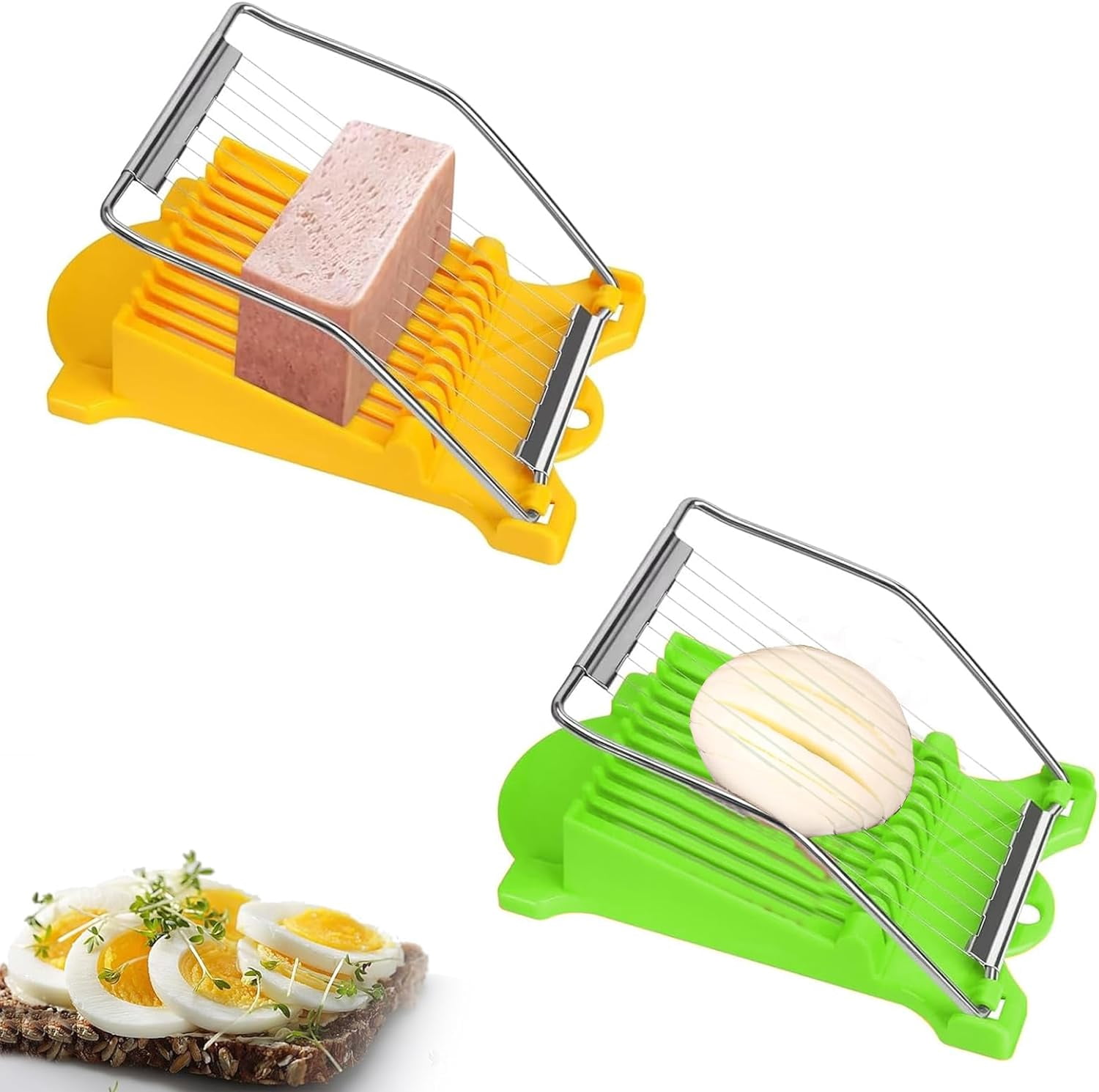 Multipurpose Luncheon Meat Slicer Egg Slicer Cuts 10 Slices for Eggs ...