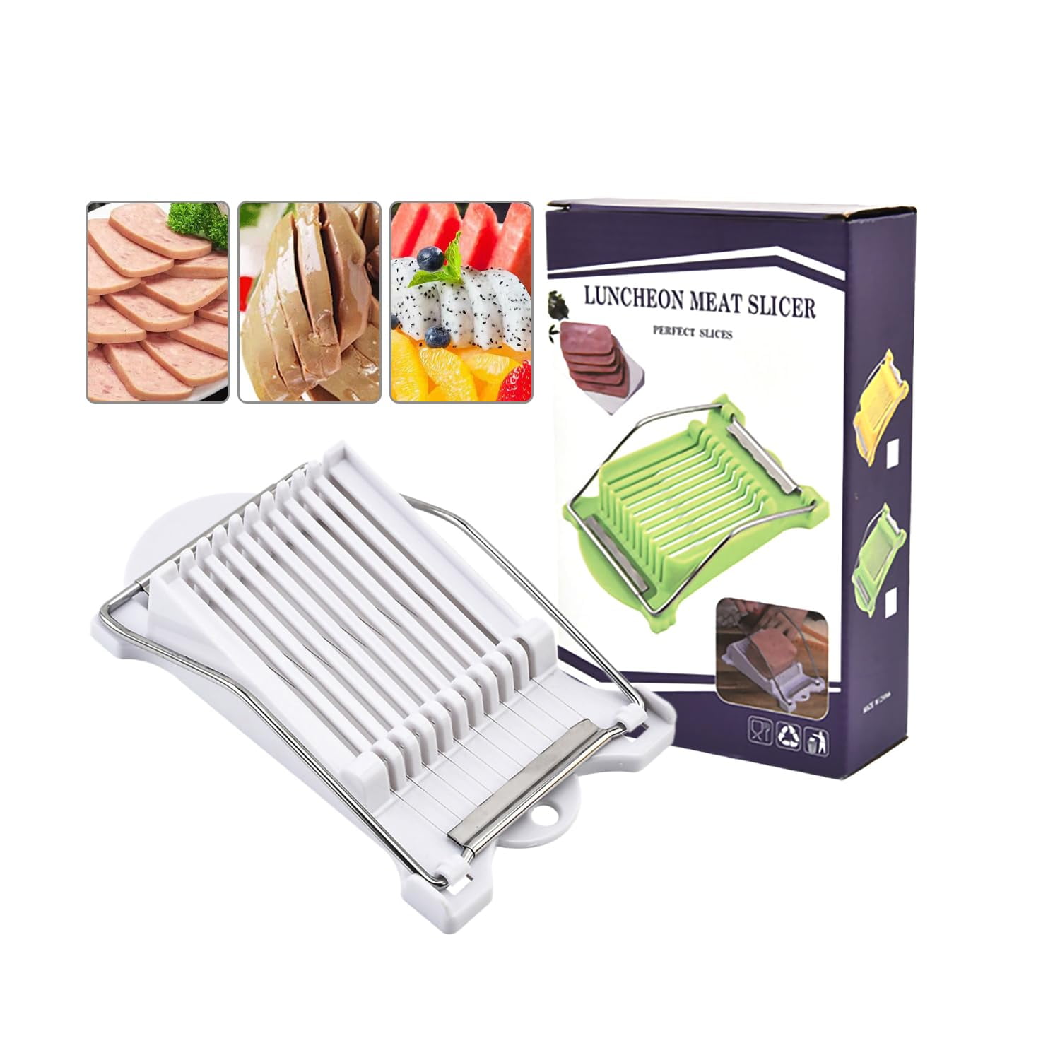 Multipurpose Luncheon Meat Slicer,Stainless Steel Wire Egg Slicer,Cuts ...