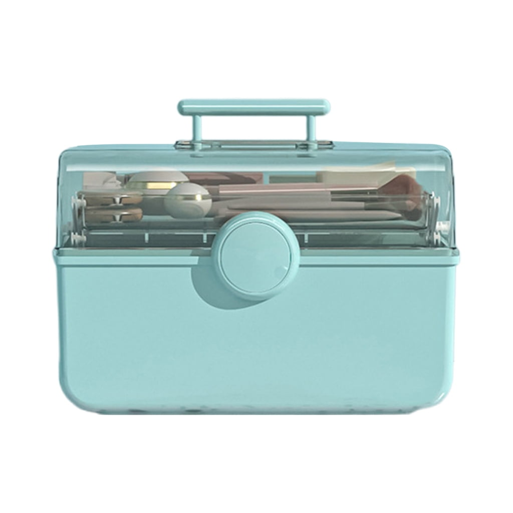 Multipurpose Makeup Box Plastic Cosmetic Container with Handle and Lock ...