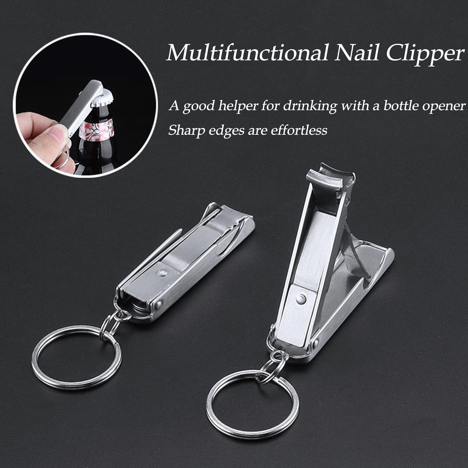 Multipurpose Mini Keychain Nail Clippers, Portable Folding Stainless ...