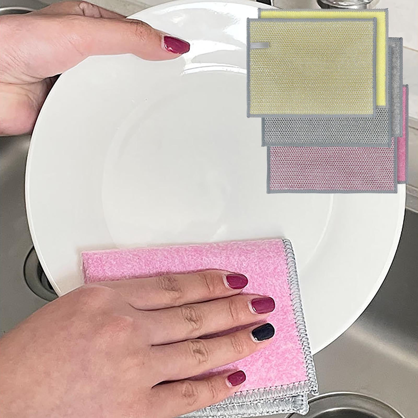 Multipurpose Non-Scratch Scrubbing Wire Cleaning Cloth, Resuable ...