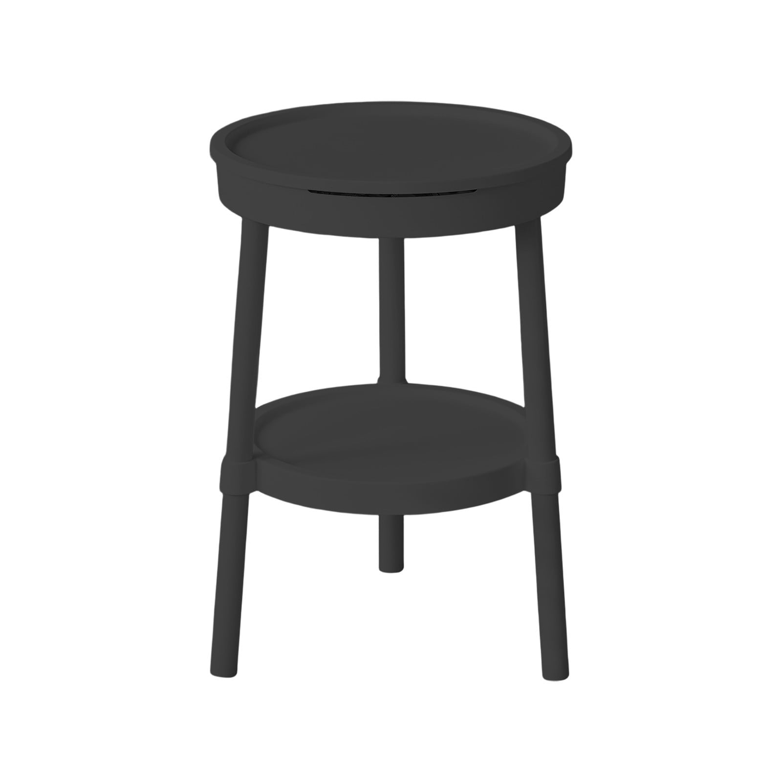 Multipurpose Plastic Side Table with Storage Drawer and Shelf, Modern ...