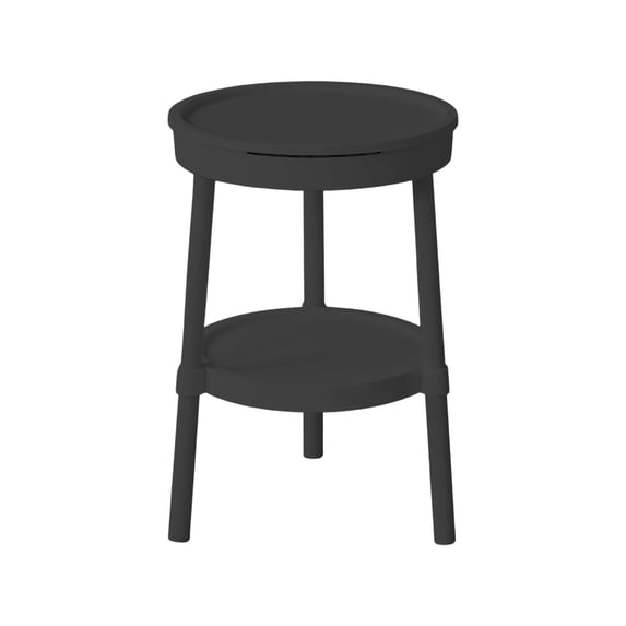 Multipurpose Plastic Side Table with Storage Drawer and Shelf, Modern ...