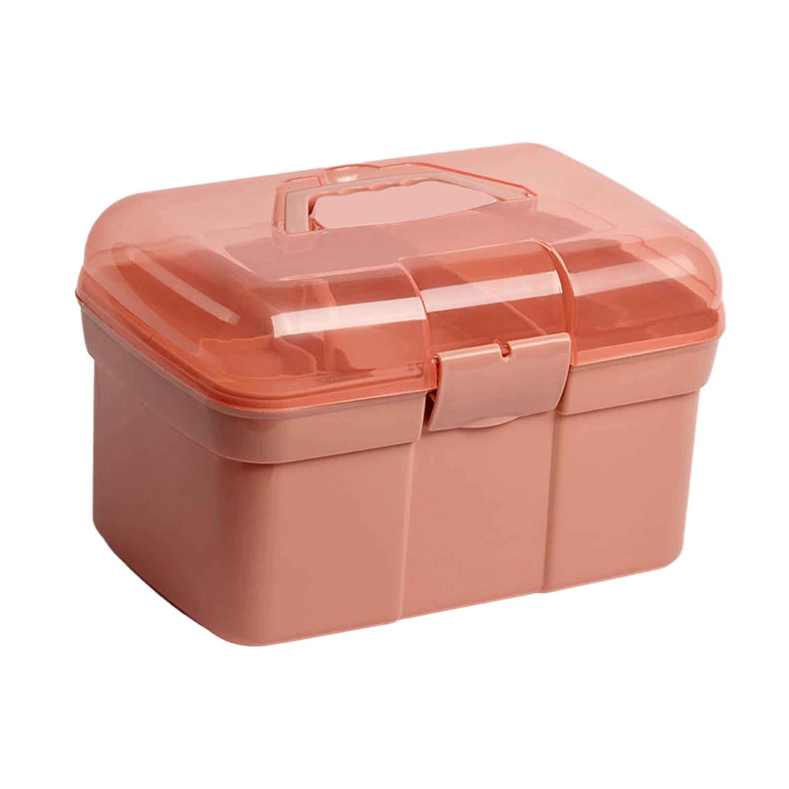 Multipurpose Portable Storage Box with Removable Tray and Handle 2 Tier ...