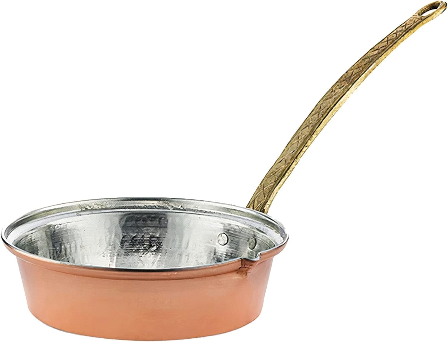 Multipurpose Pure Copper Cookware with Handle, Handmade Copper Sauté ...