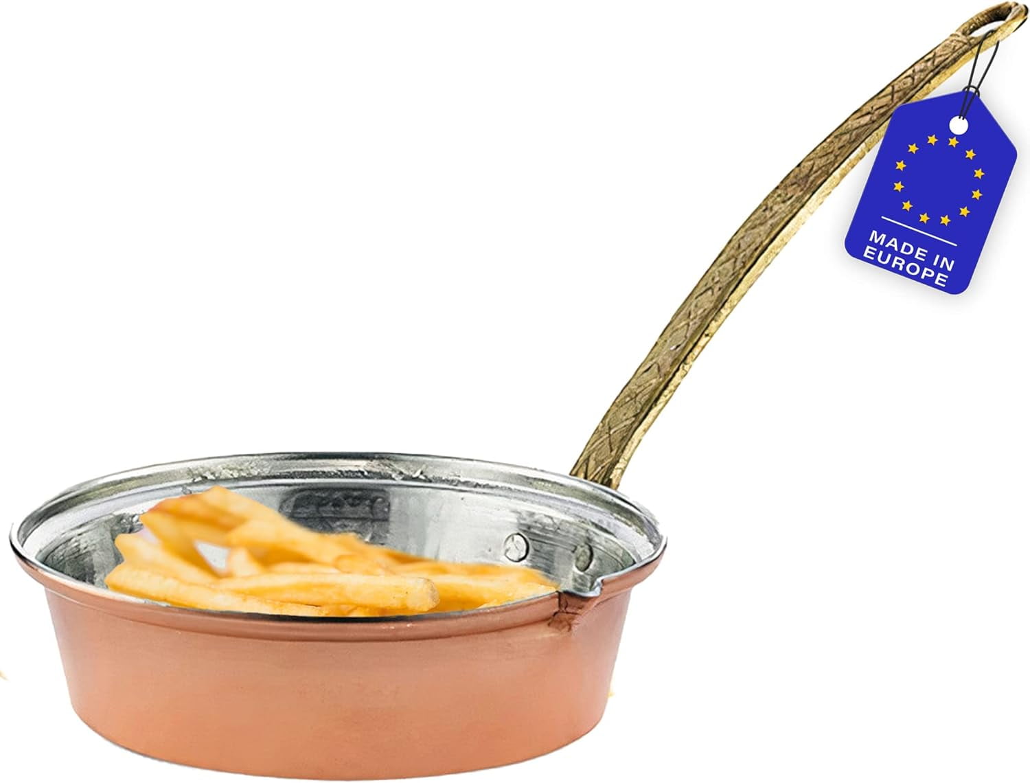 Multipurpose Pure Copper Cookware with Handle, Handmade Copper Sauté ...