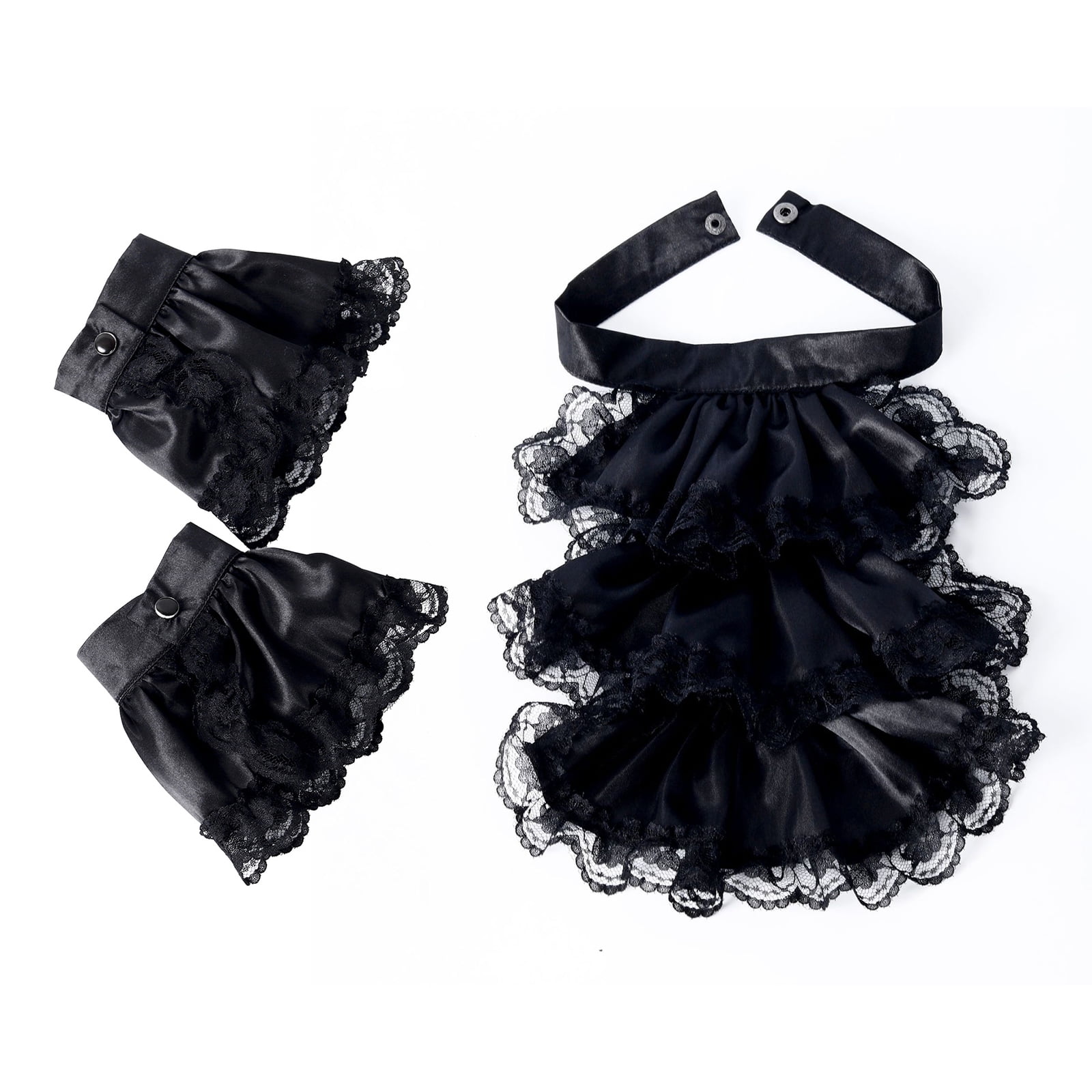 Multipurpose Renaissances Detachable Jabot Ruffled Lace False Collar ...