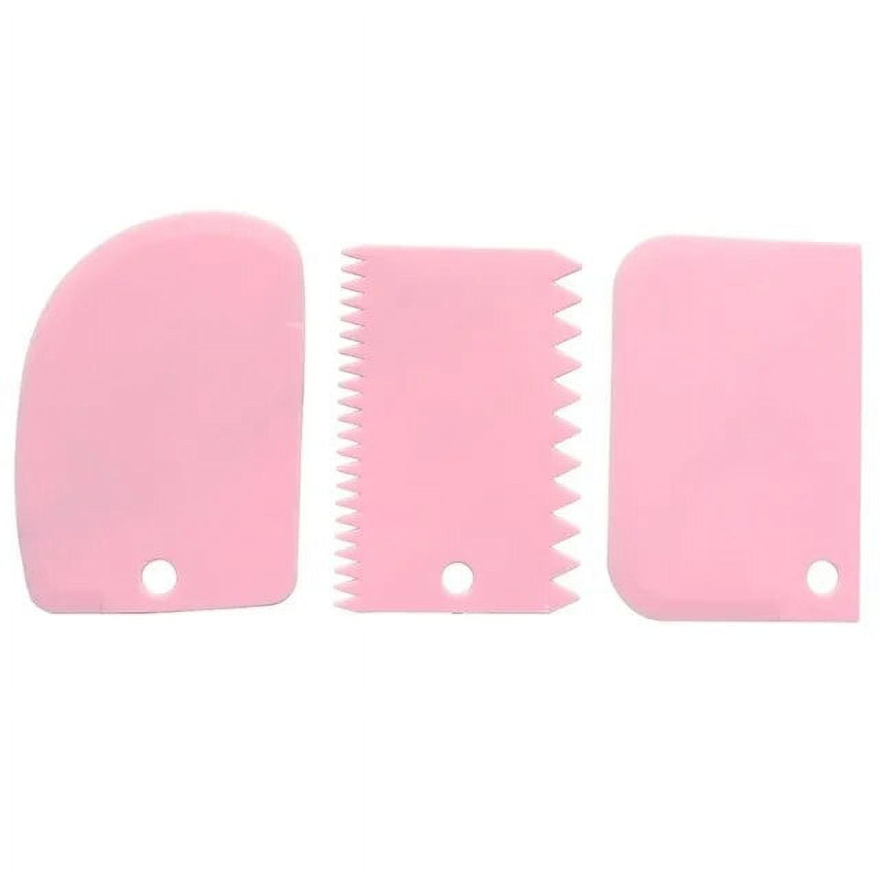 Multipurpose Set of 3 Plastic Dough Scrapers for DIY Baking – Reusable ...