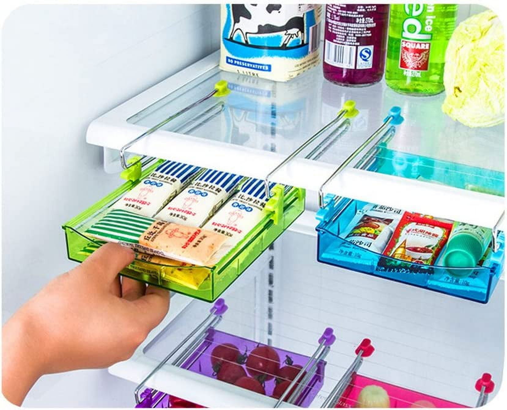 Multipurpose Slidable Freezer Storage Shelf (2pcs/set) - Sliding Drawer ...