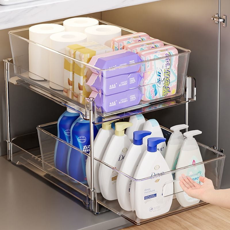 Multipurpose Slide Organizer 2 Tier, Jademall Double Shelf for Bathroom ...
