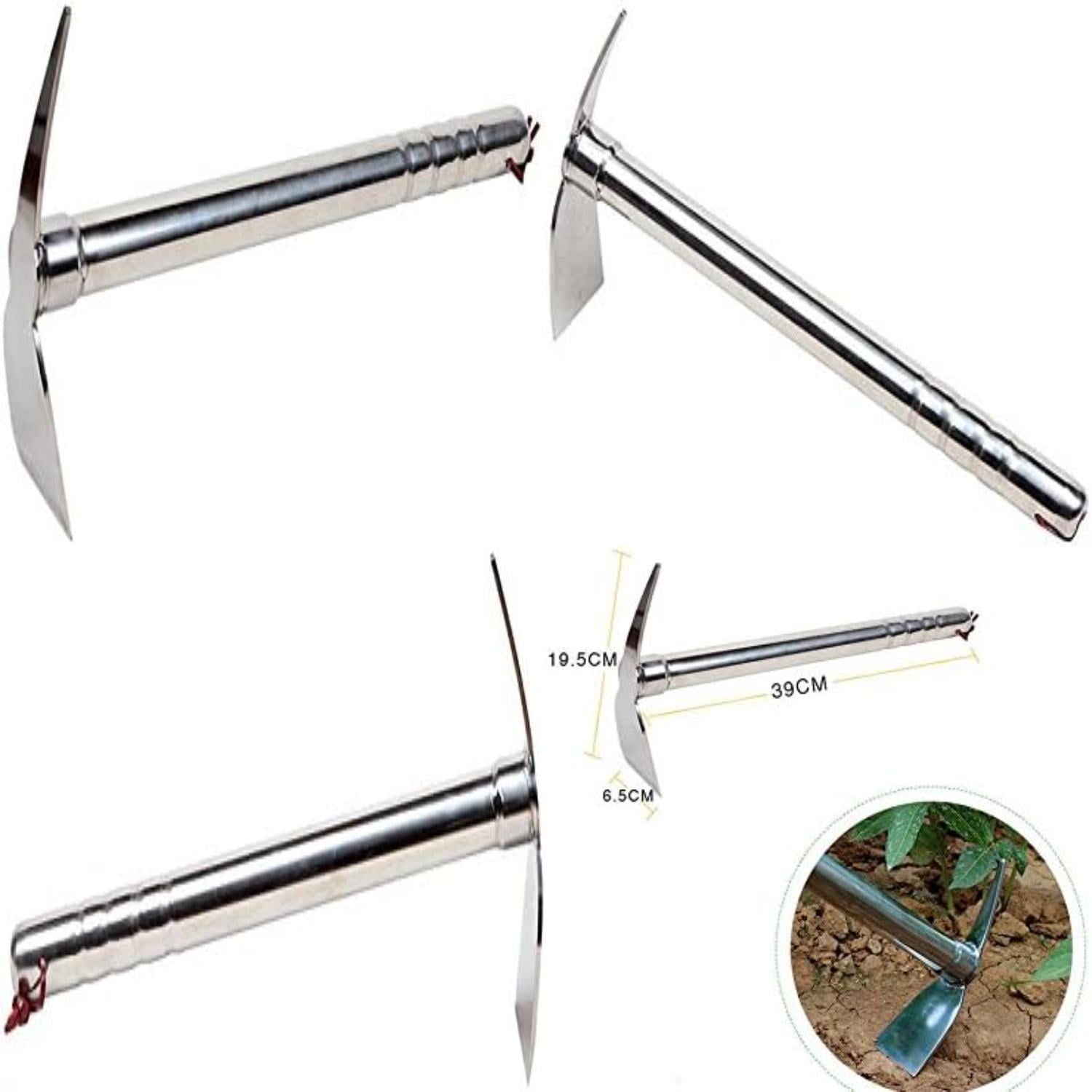 Multipurpose Stainless Steel Gardening Cultivator Hoe Pick Hand Tools ...