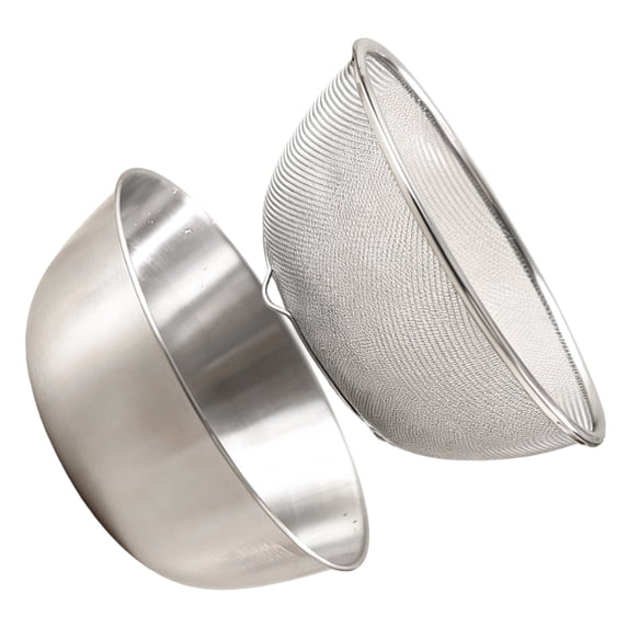 Multipurpose Stainless Steel Mixing Bowl And Strainer Set Meshes Sieve ...