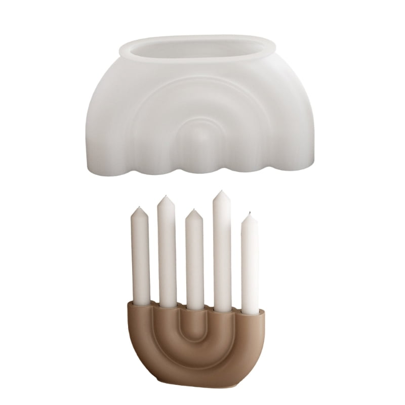 Multipurpose Sturdy Silicone U Shape Candle Holder Mould Set Portable ...
