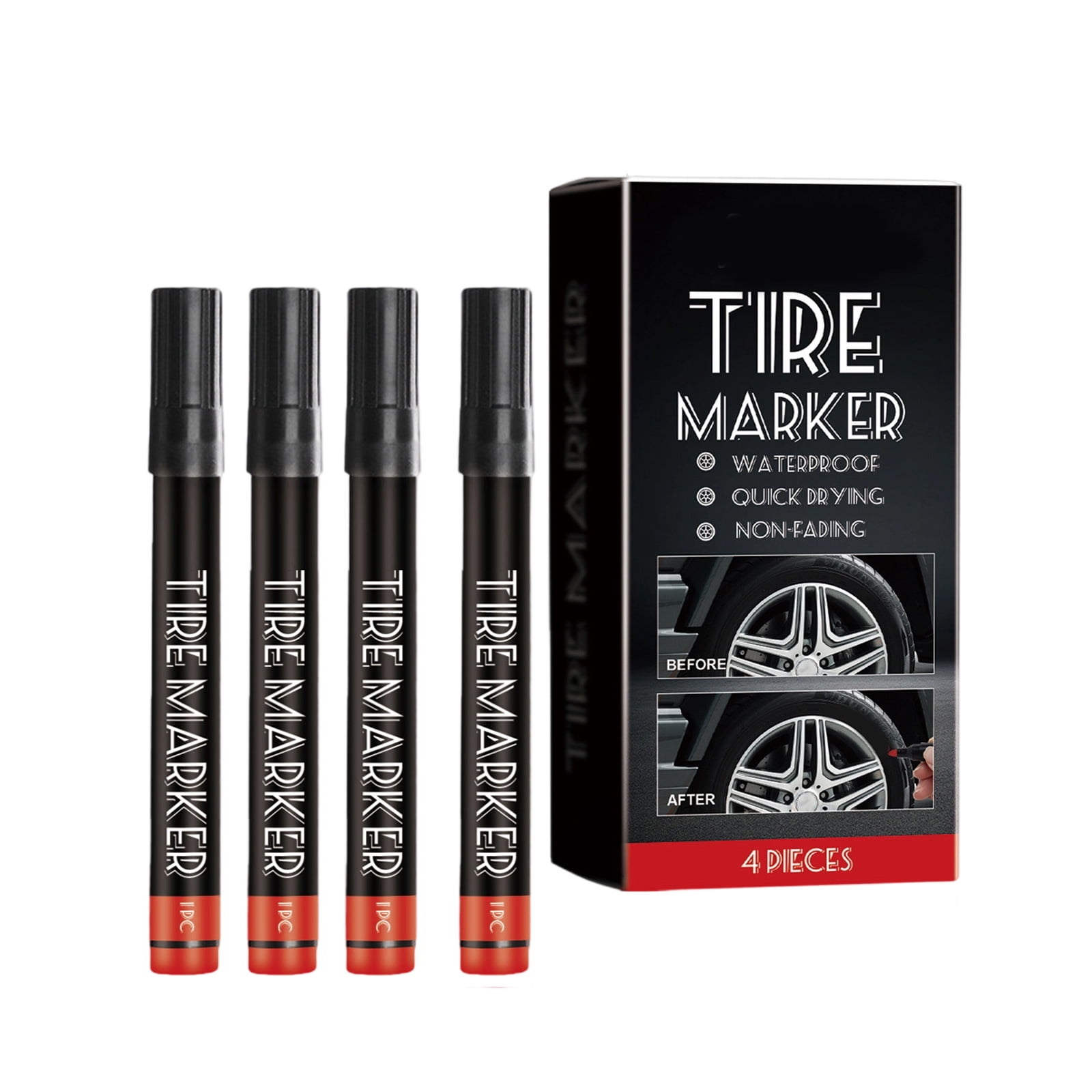 Multipurpose Tire Stamps Marking Pens Writing Markers Pack Of 4 Quick ...