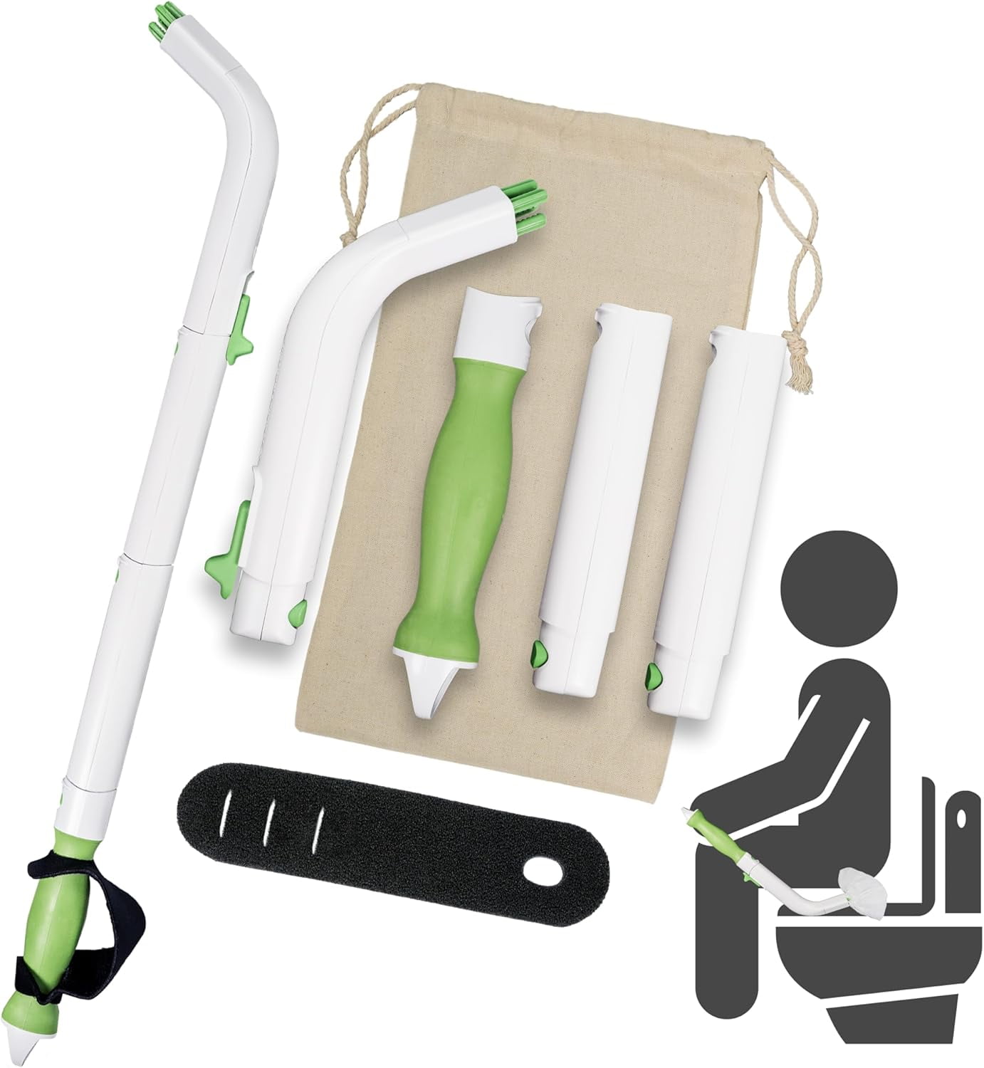 Multipurpose Toilet Aid – 25.5” Bathroom Aids for Wiping for People w ...