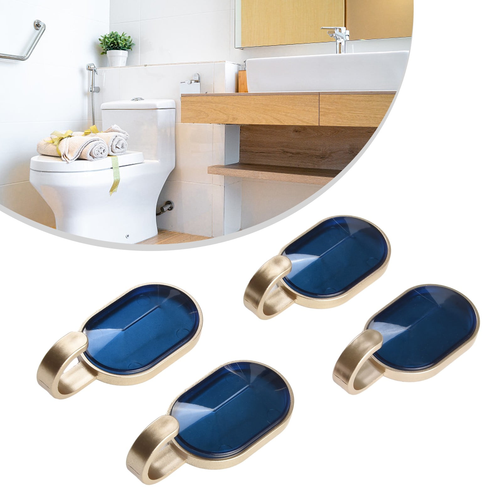 Multipurpose Wall Hooks Adhesive Bathroom Towel Hook Coat Bag Key Door ...