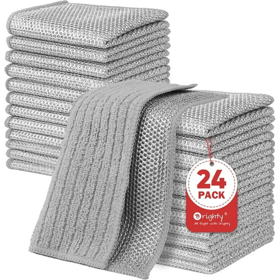 Multipurpose Wire Dishwashing Rag 24 Pcs, Upgraded Double-Layer Non ...