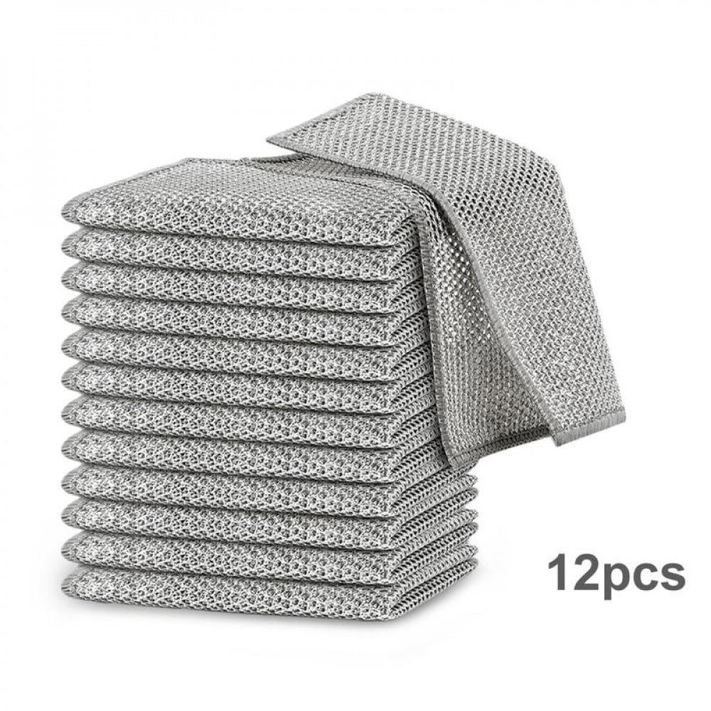 Multipurpose Wire Dishwashing Rag for Wet and Dry, 12PK Multipurpose ...
