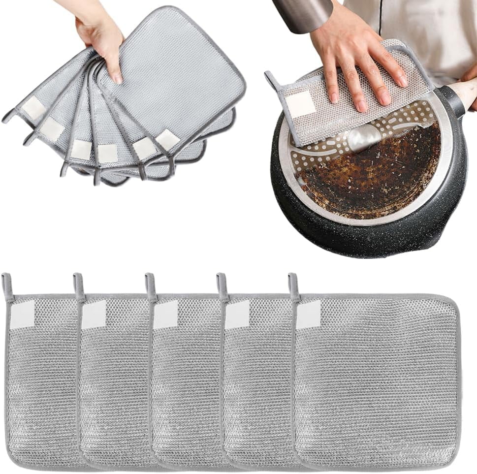 Multipurpose Wire Dishwashing Rags, 2025 Upgraded Three Layers of ...