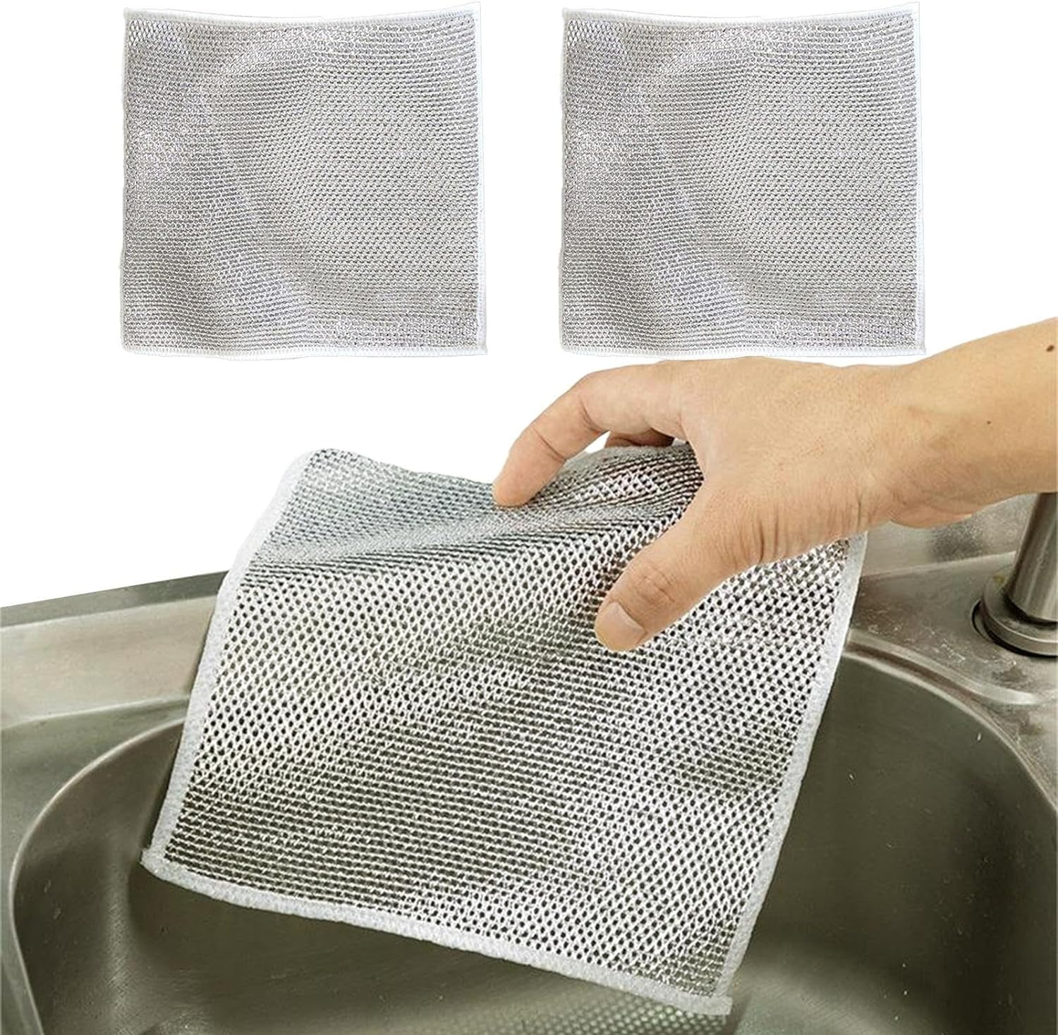 Multipurpose Wire Dishwashing Rags - Dish Washing Net Mesh Cloth (New ...