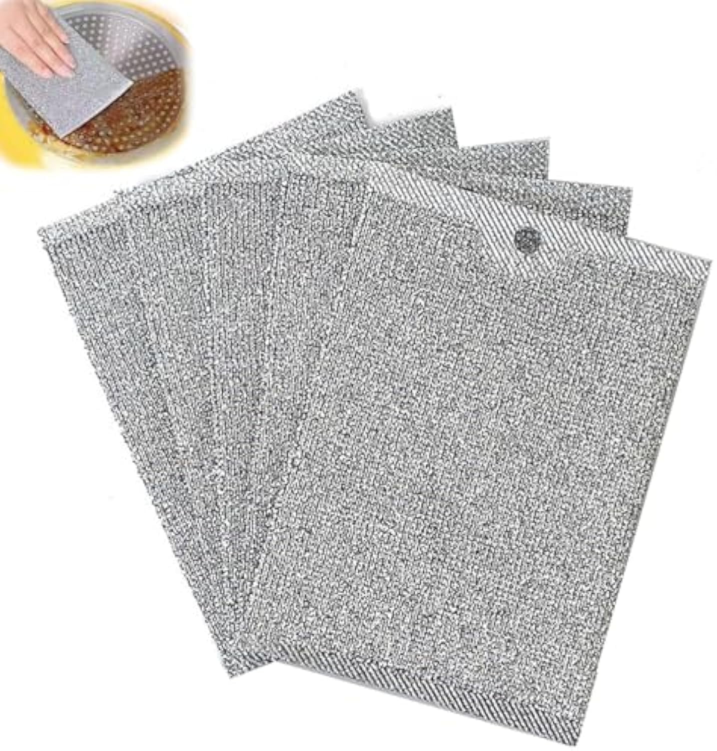 Multipurpose Wire Dishwashing Rags, Non-Scratch Wire Dishcloth for Wet ...