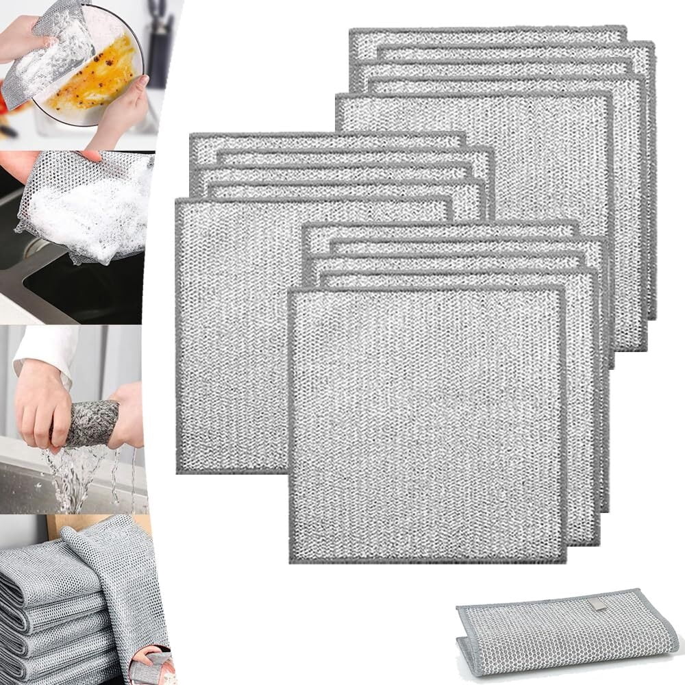 Multipurpose Wire Dishwashing Rags for Wet and Dry, 2024 New Stainless ...